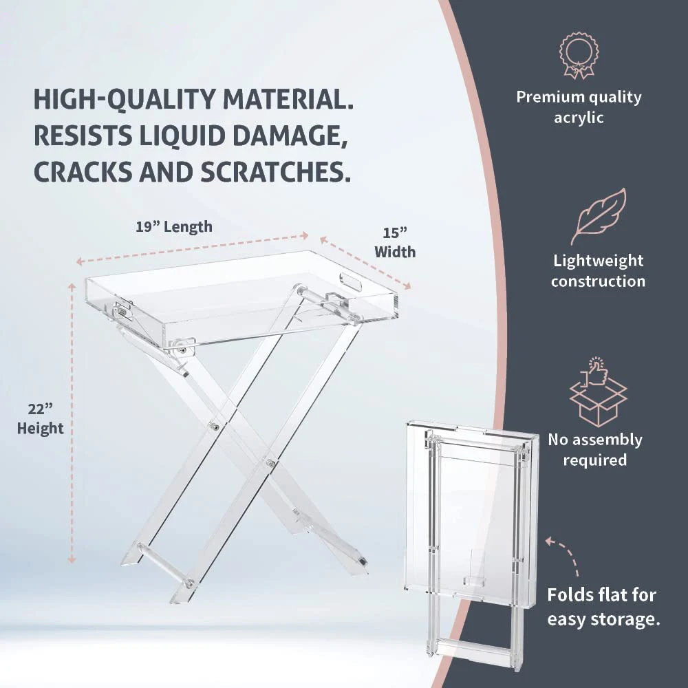 Custom Luxury Modern Style Clear Folding Coffee Table Portable Clear ...