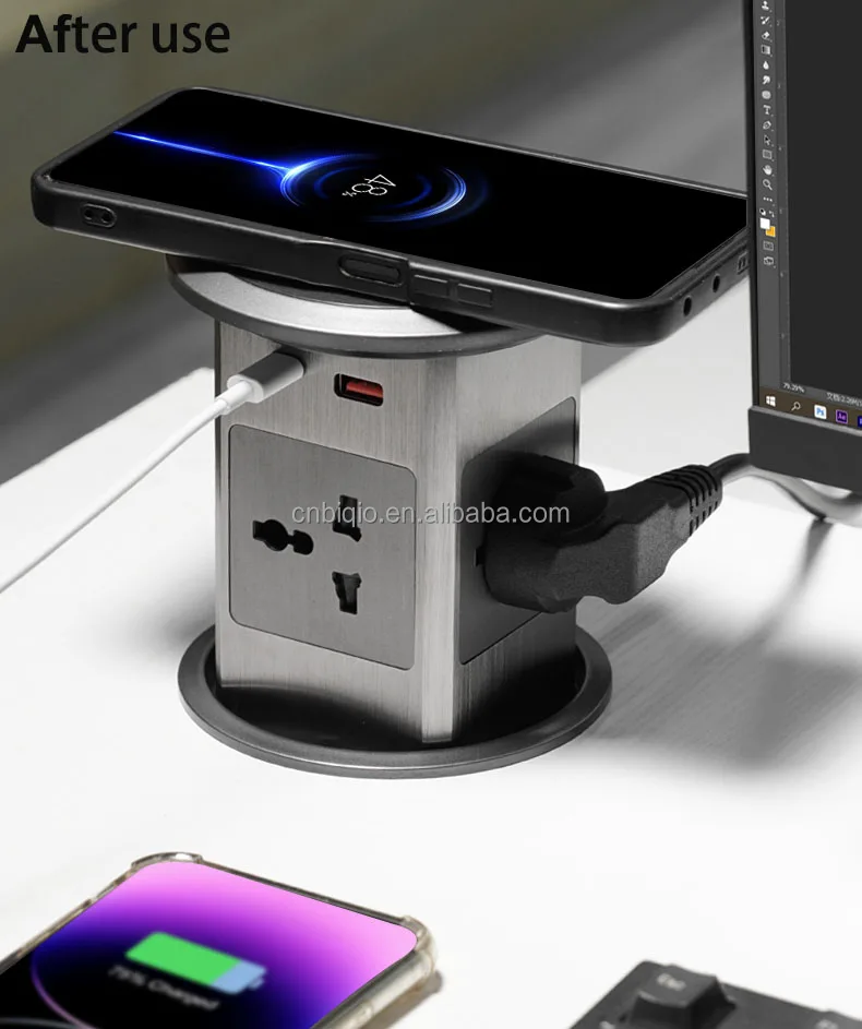 Electric Motorized Table Pop up Outlet Socket with 4 Universal Outlets
