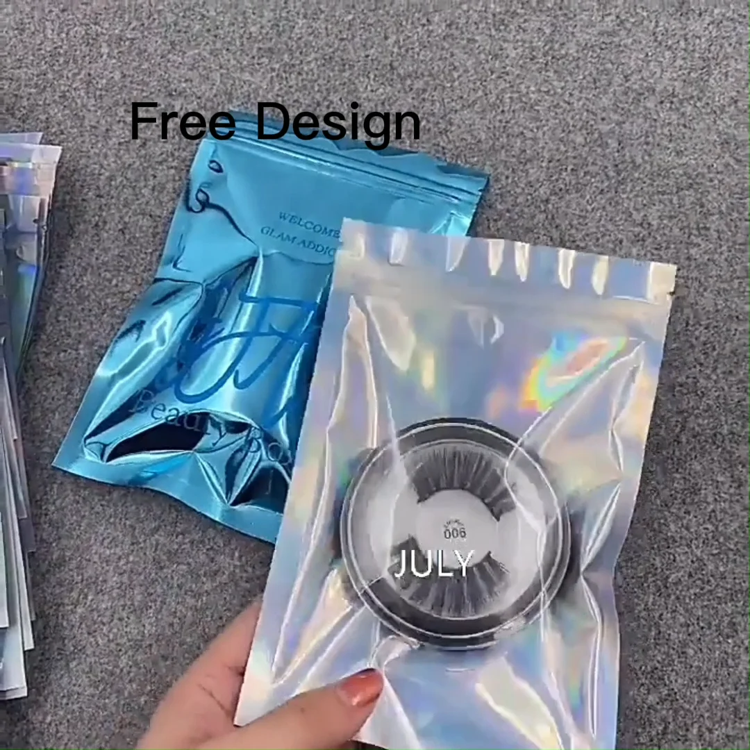 Wholesale Translucent Zip Lock Resealable Cosmetic Eyelashes Storage ...