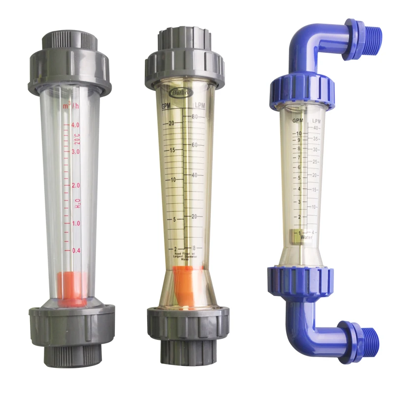 Darhor PC PVC ABS inline/panel type seawater plastic rotameter liquid ...