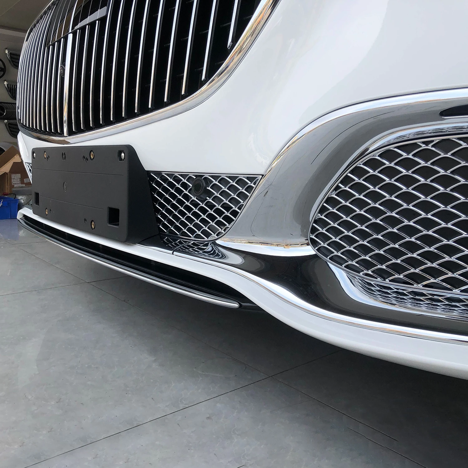Mercedes-benz S-class W223 Chrome Front Bumper Grille Upgrade To ...