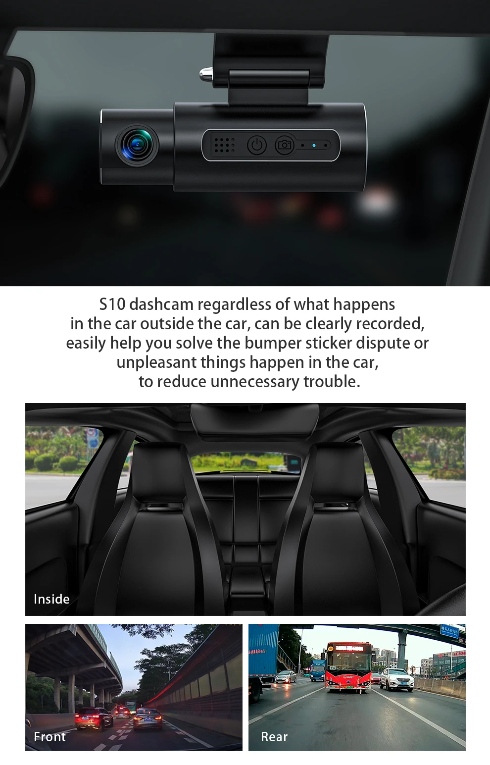 OEM Wholesale Best Wifi Car Camera 2k 3 Lens CAR DVR Camera Time-lapse ...