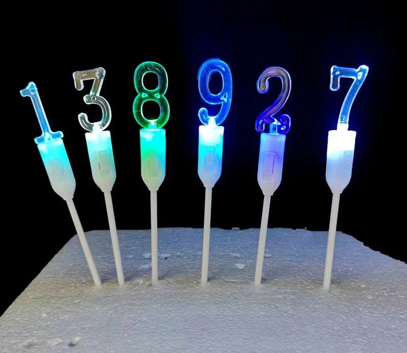Factory Direct Sales Light up Numeral Cake Toppers Led Number 0-9 Cake ...