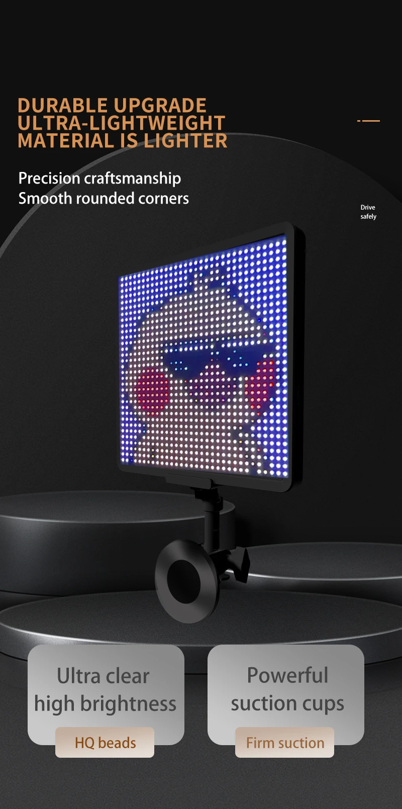 Animated LED Display for Car Rear Window - 25W RGB Light