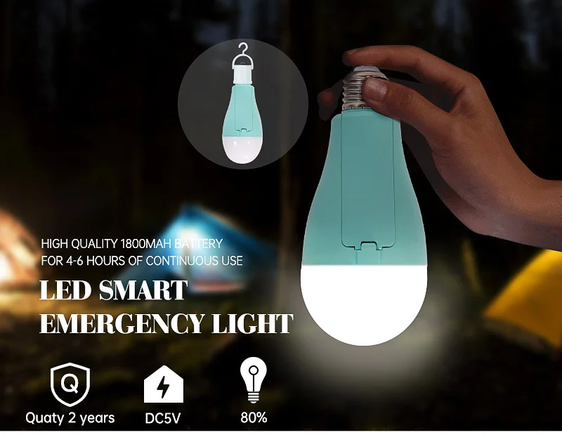 Removable Battery 9W 10W E27 B22 Emergency Bulb - 25000hrs