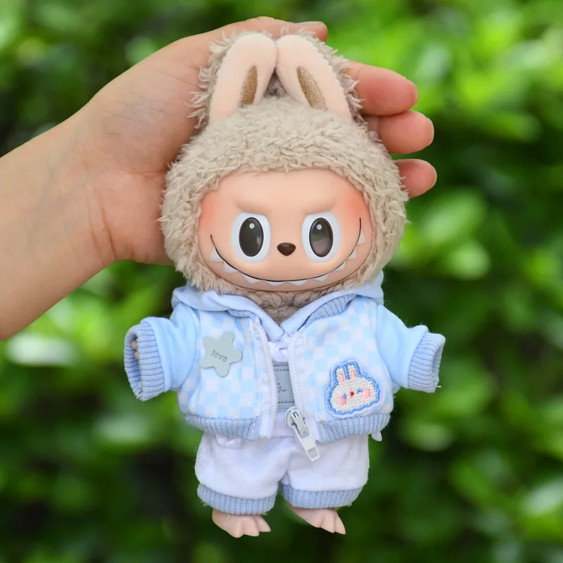 Labubu Casual Doll Suit Blue Jacket Sweater and Plastic Vinyl Cartoon ...