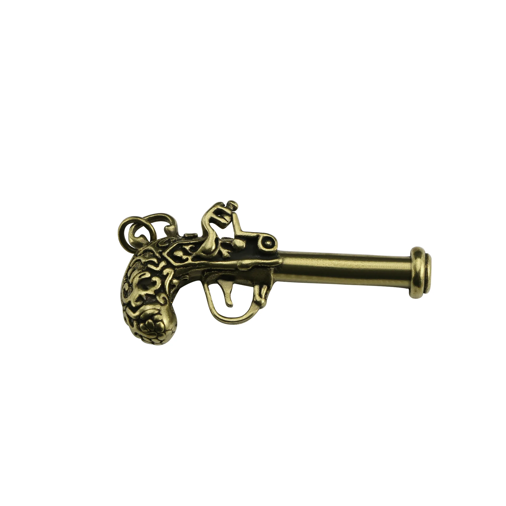 Retro bronze musket pistol brass key chain pendant bag accessories ...
