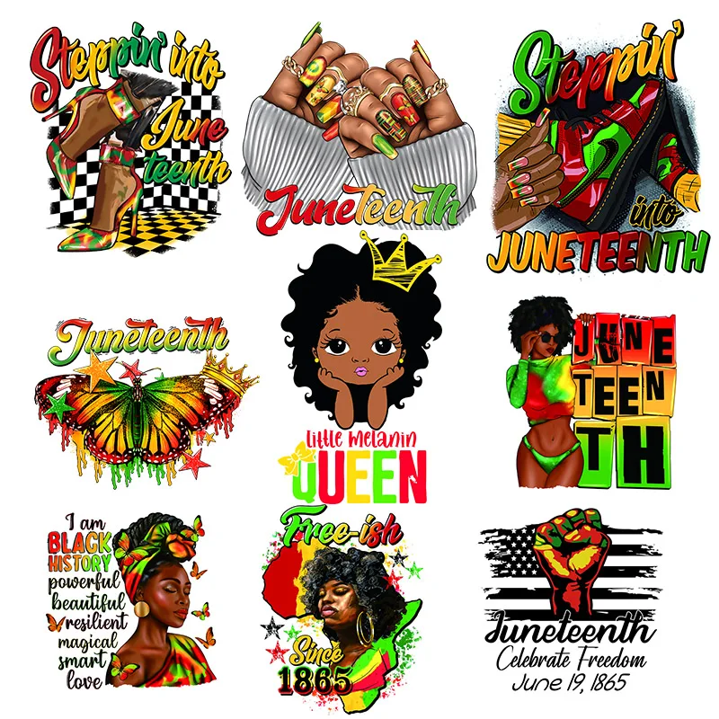 Custom Juneteenth Iron Stickers - DTF Transfers for Clothing
