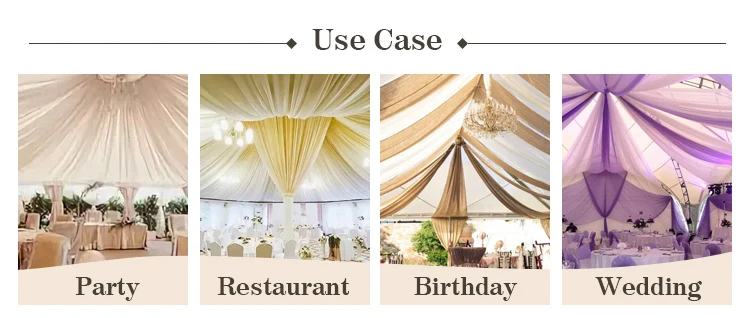Ceiling Draping Curtains for Wedding Parties Chiffon Backdrop Curtain ...