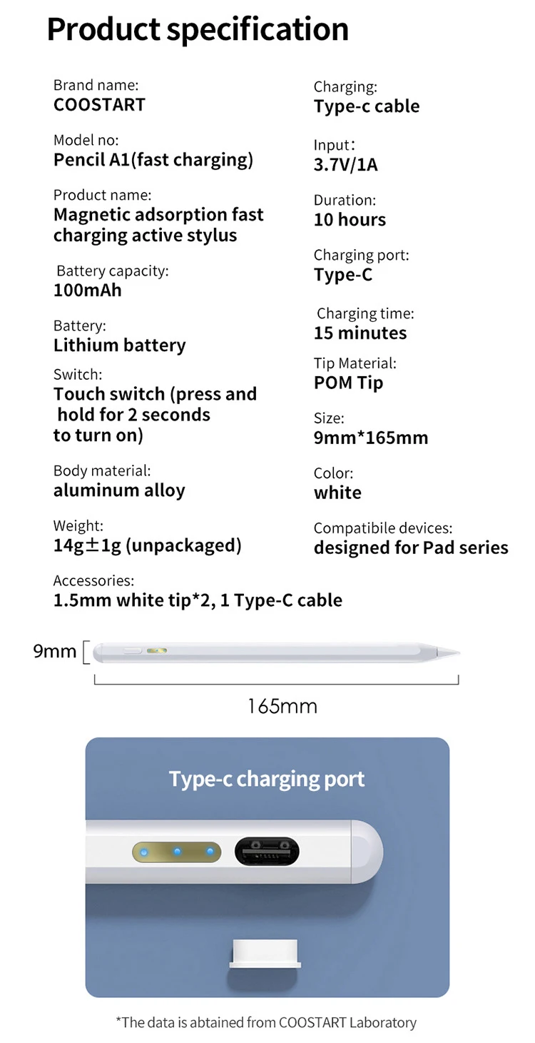 2nd Generation Palm Rejection Tablet Drawing Pencil Digital Capacitive ...