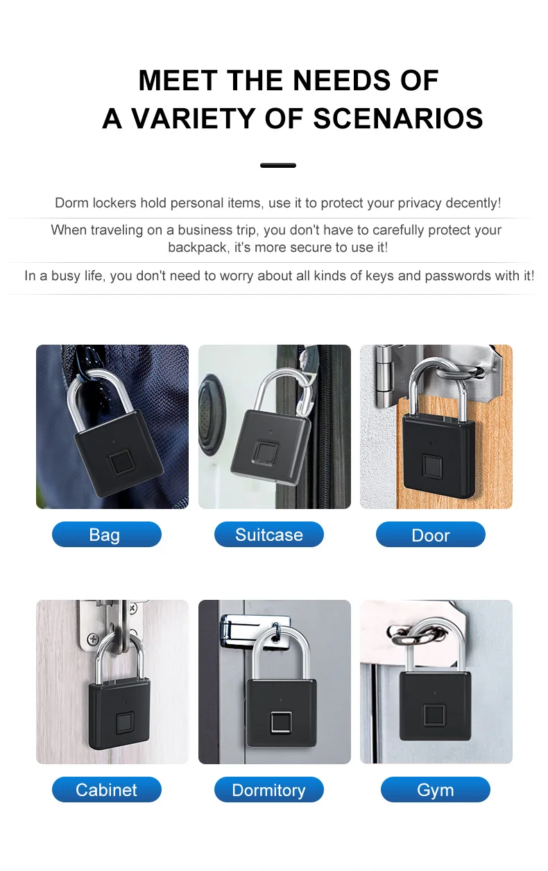 Voc Gate Aluminium Stainless Steel Smart Security Fingerprint Door Lock ...