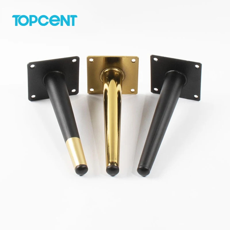TOPCENT 100mm - 400mm Iron Tapered Chair Support Gold Brass Steel ...