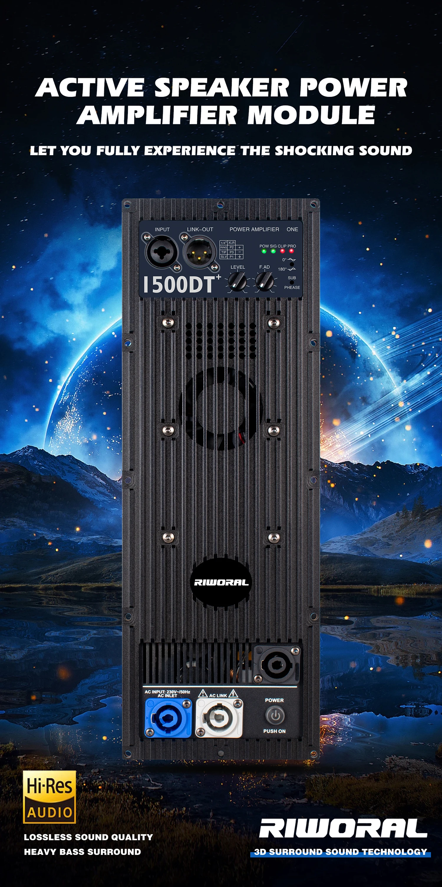 1500W Class D Subwoofer Amplifier Module for Line Array, Professional ...