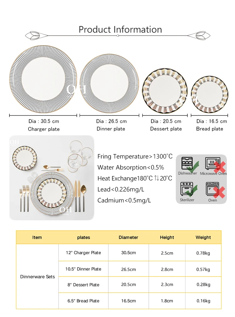 Modern Luxury Dinner Set Fine Bone China Wedding Plate Set Golden Inlay ...
