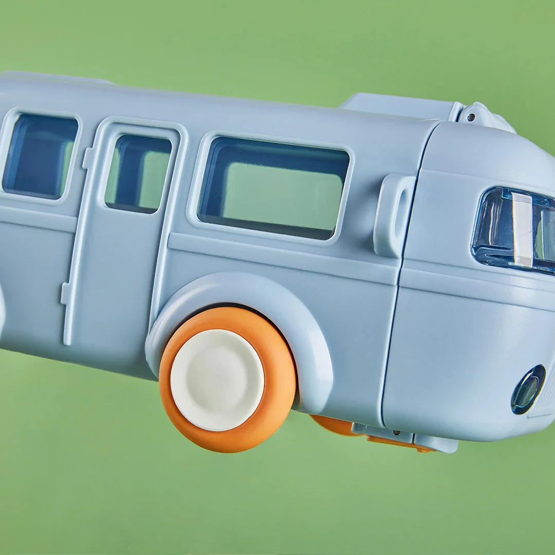 Cartoon Cute Toy Bus Shaped 500ml Plastic Children Bpa Free Tritan ...