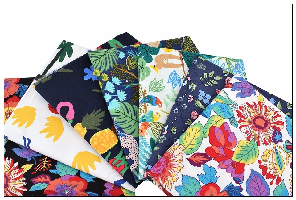 Fanni 7pcs/lot Fat Quarter Fabric Bundles 100% Cotton Hawaii Floral ...