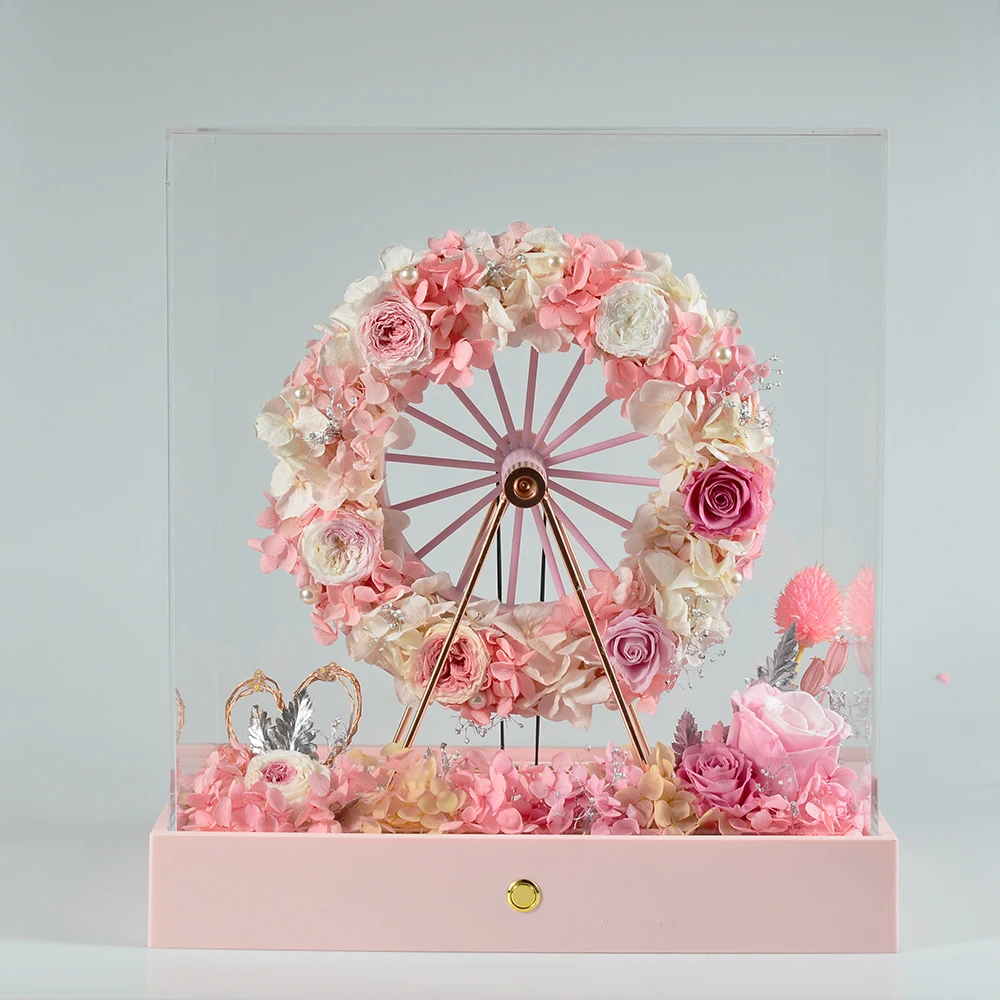 Wholesale Hydrangea And Rose Ferris Wheel Preserved Flower For ...