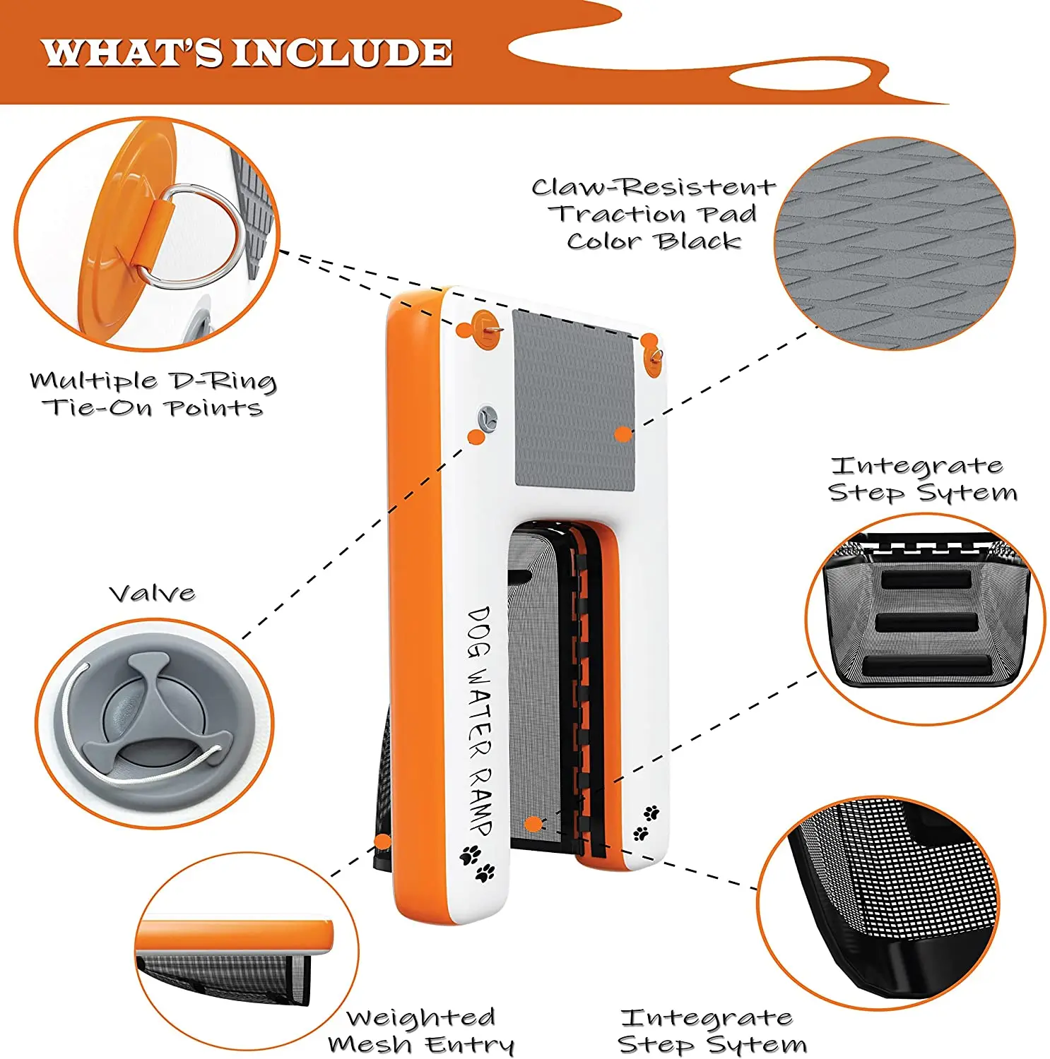 Custom Dogs Water Play Inflatable Pup Plank Dog Ramp Pet Ramp Plank ...