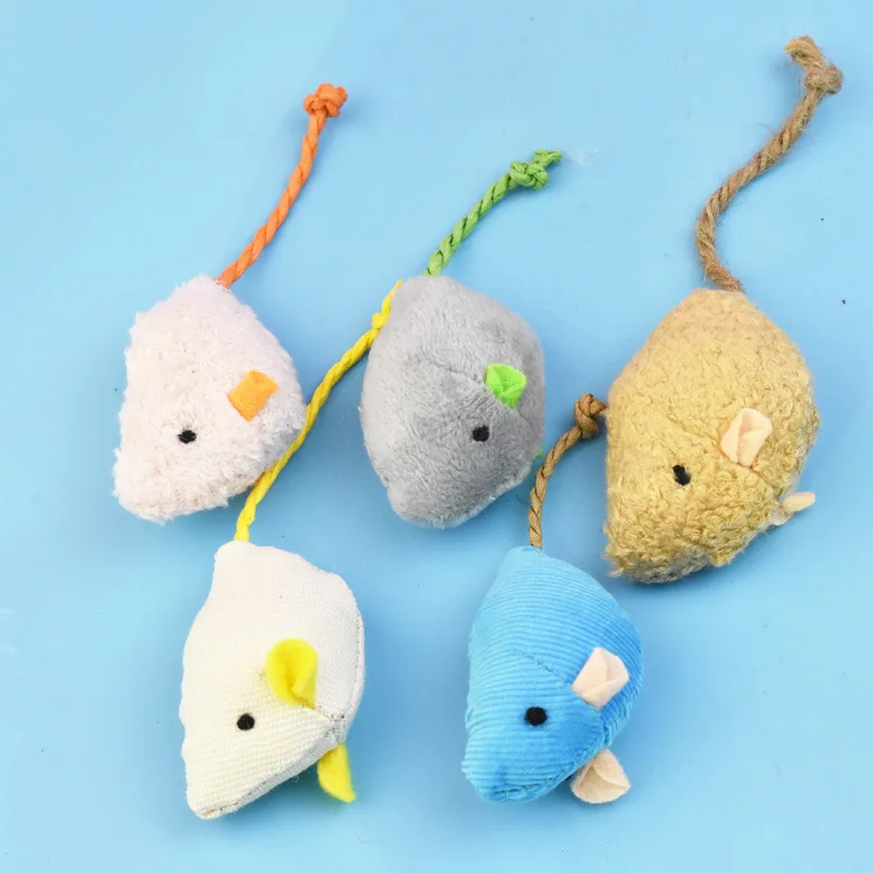 Simulation Plush Mouse And Cat Toy Multi-color Mouse Tease Cat Cat Mint ...