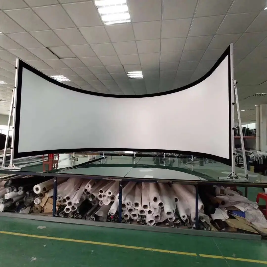 Fixed Frame Curved Projector Screen 180 Degree with Holder