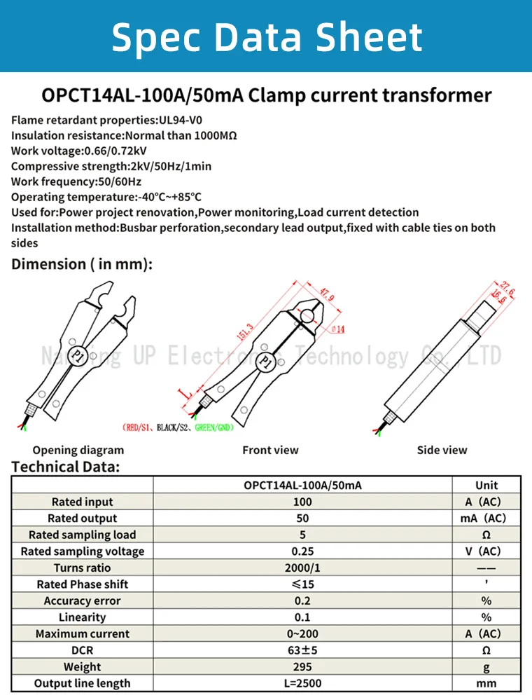 Precision Clamp Current Transformer Split Permalloy Core Open Type AC ...