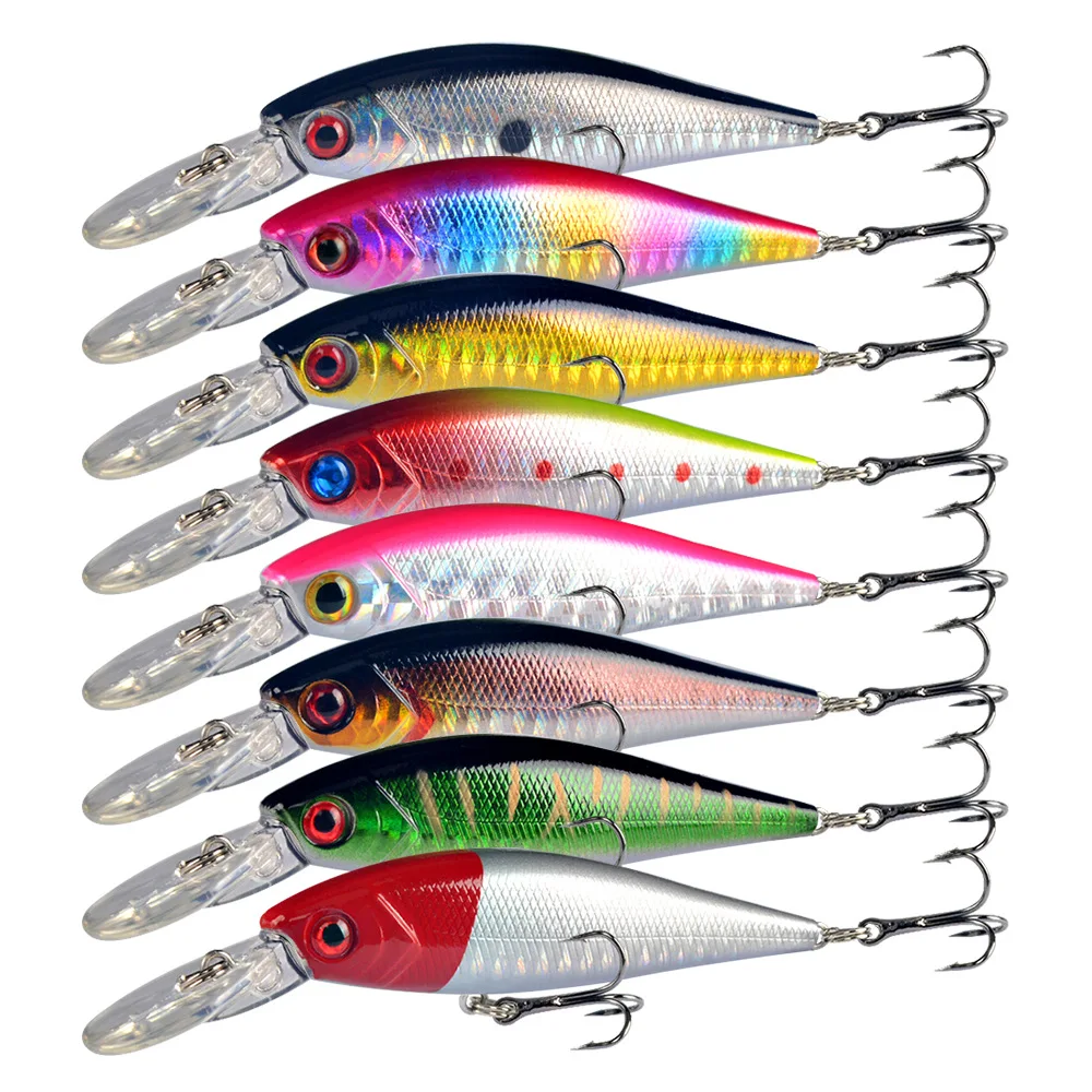 Top Right 9g 100mm M2006 Fishing Minnow Wobbler Bait Artificial Plastic ...