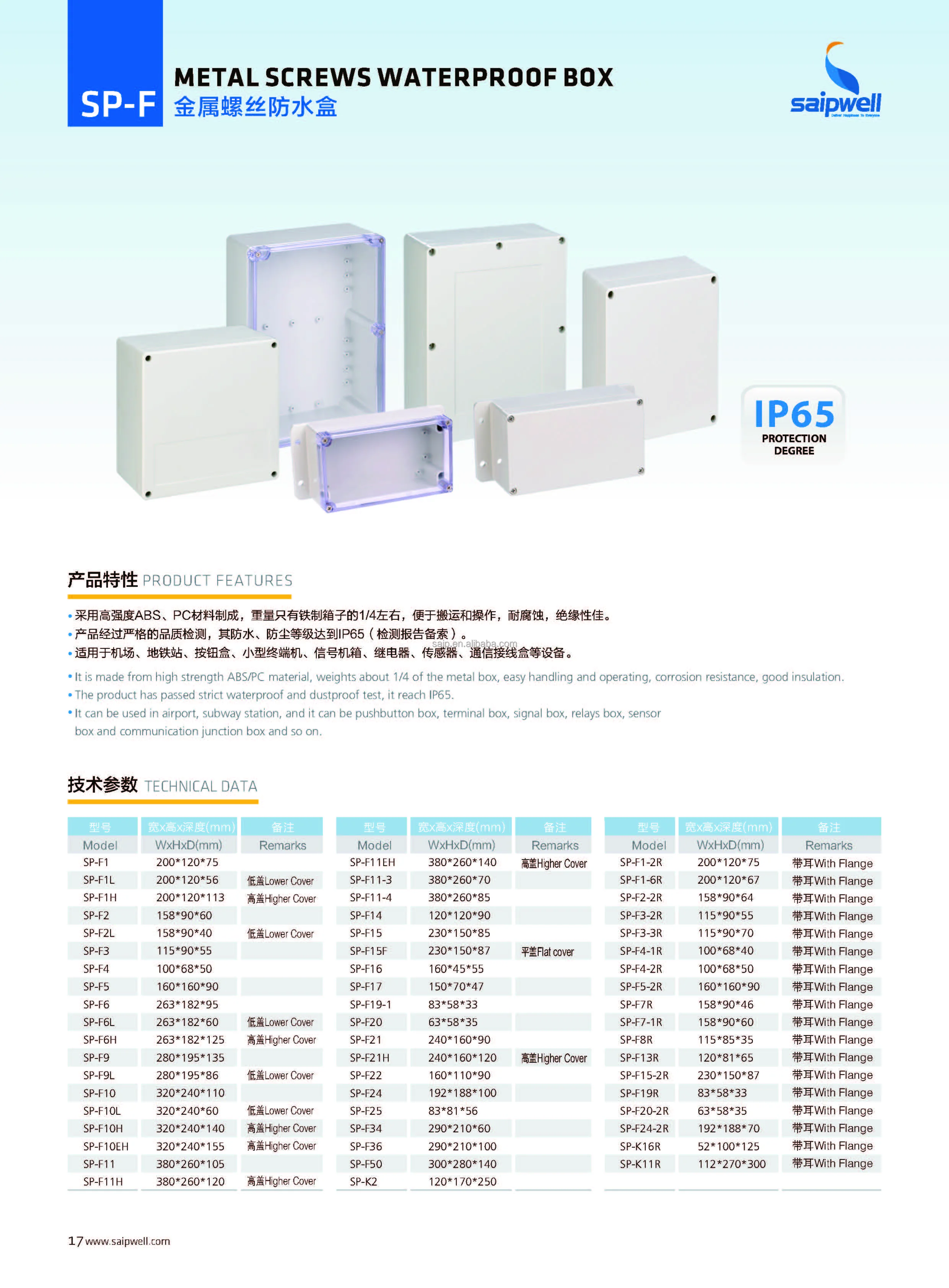 Plastic Electrical Panel Box DS-AT-1212 (125x125x100mm)