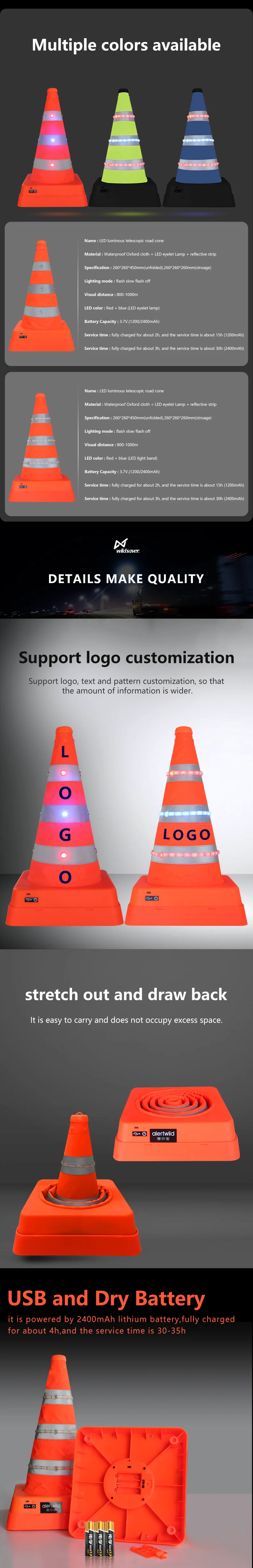 Road Construction Safety Warning Collapsing Cones For Traffic Super Sun ...