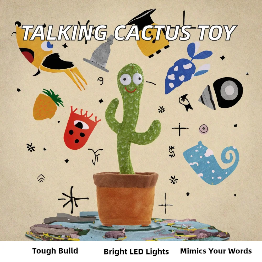 120-song Electronic Dancing Cactus - Cute Gift with PP Cotton Filling