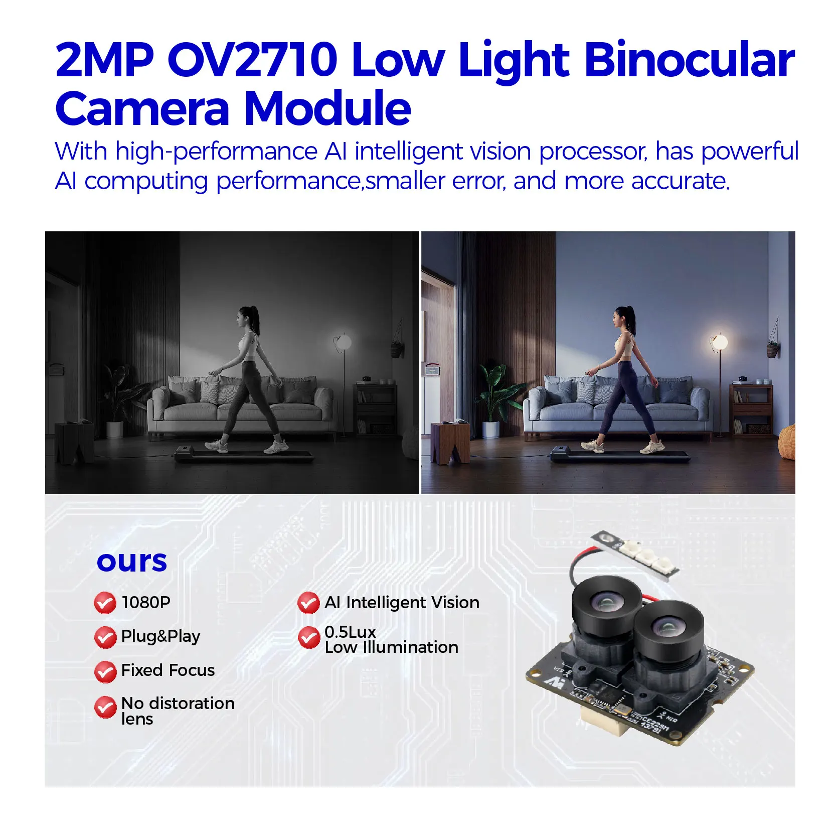 UVC OV2710 CMOS Sensor - Low Illumination Camera Module