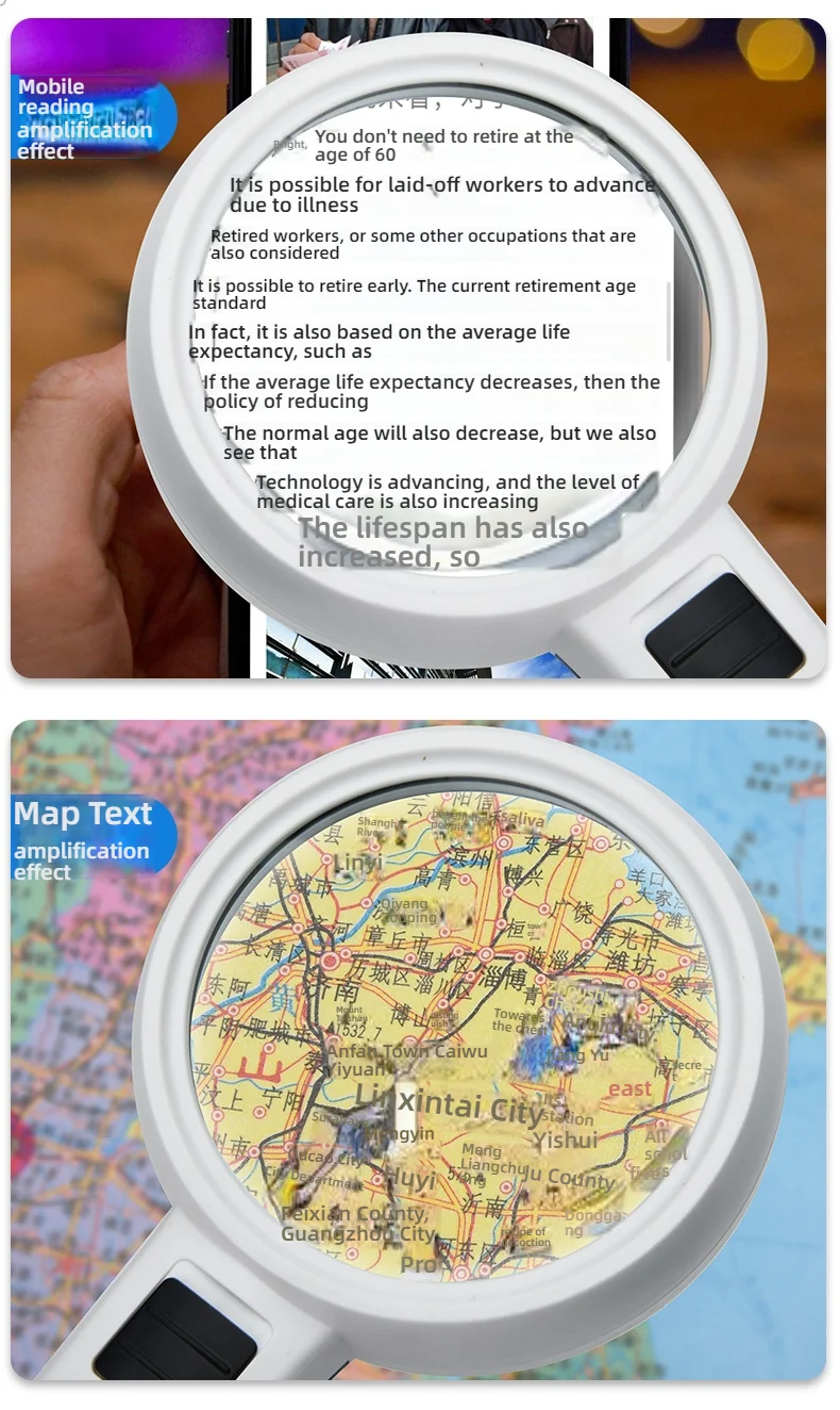 3 Modes Led Handheld Large 30X Illuminated Magnifying Glass with 18LED ...
