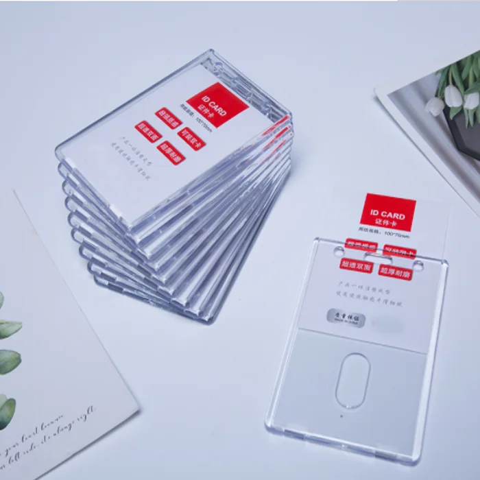 Transparent Acrylic ID Card Badge Holder - Durable & Clear