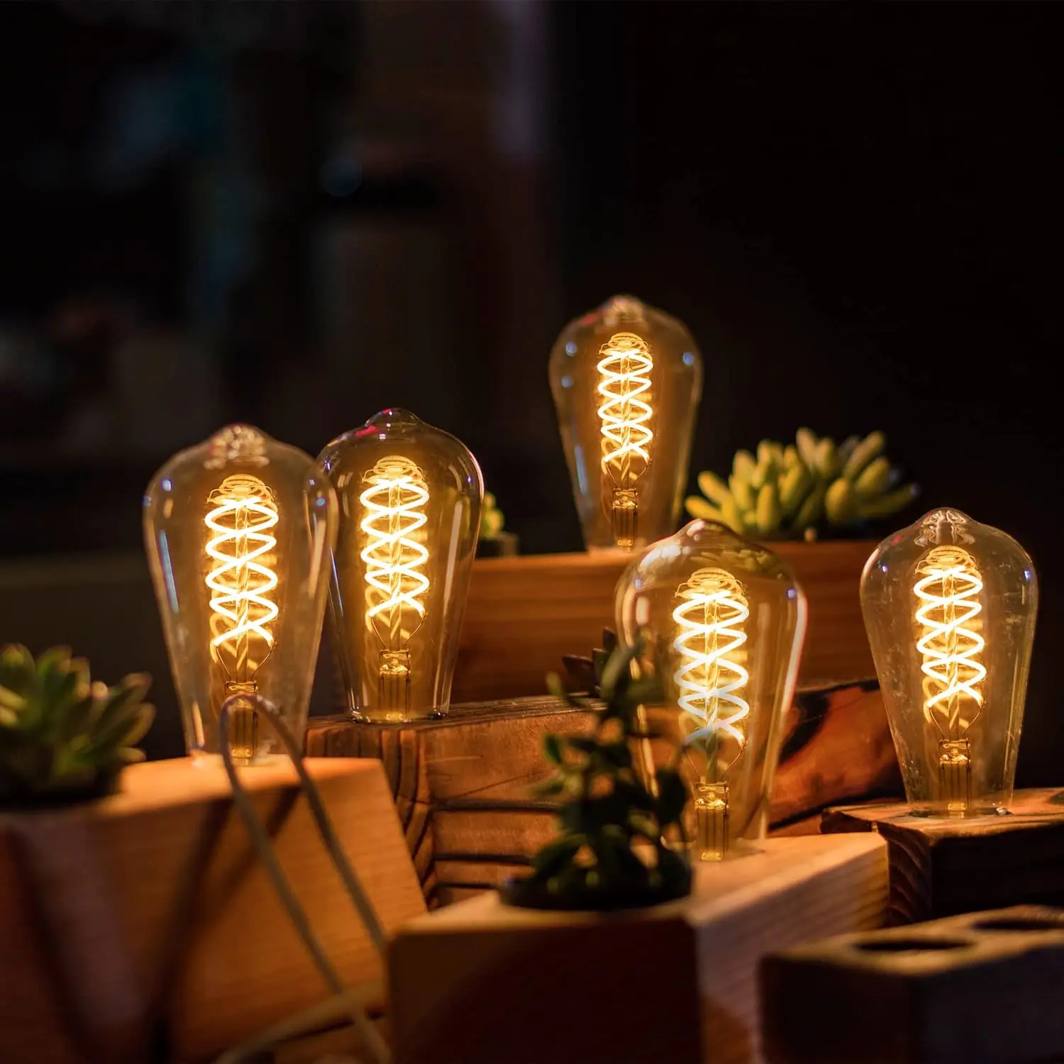 2024 New Year Decor Modern Fairy E27 Filament Pendants Led Light Bulb ...