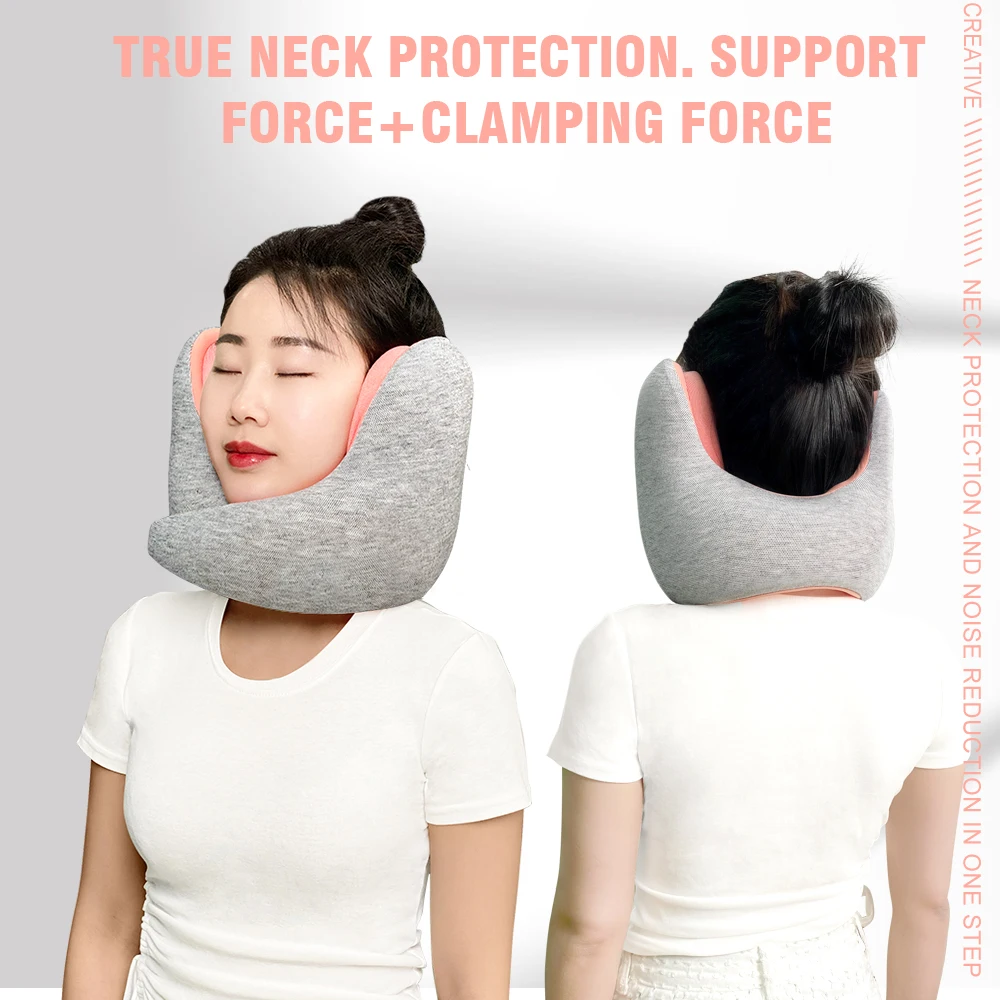Office Nap Silent Noise Reduction Pillow - U-Shaped Headrest for Neck ...