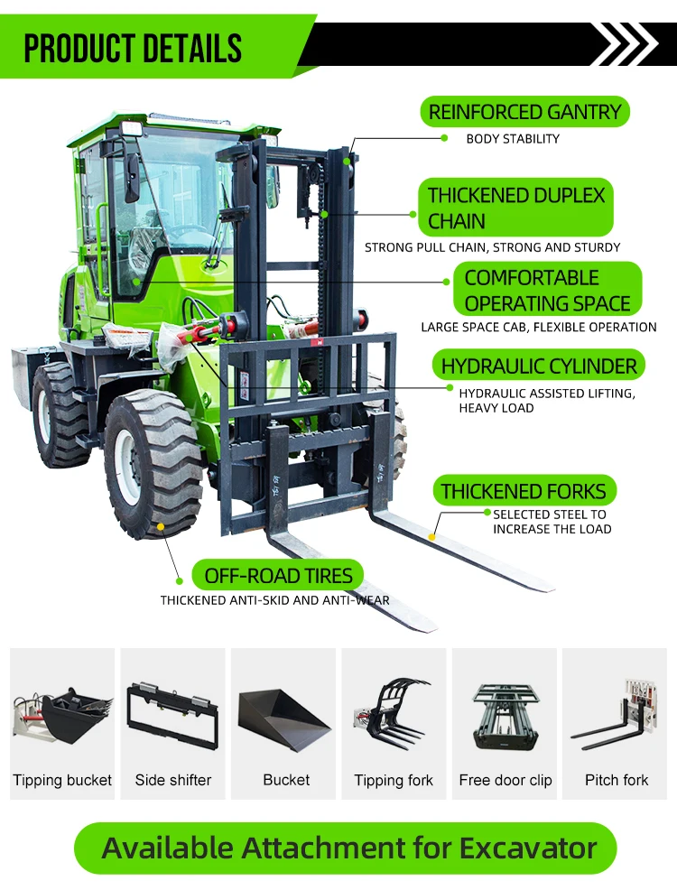 Supplier 4 Wheel Drive Diesel Forklift Price 3 Ton All Terrain Forklift For Cheap Forklifts All ...