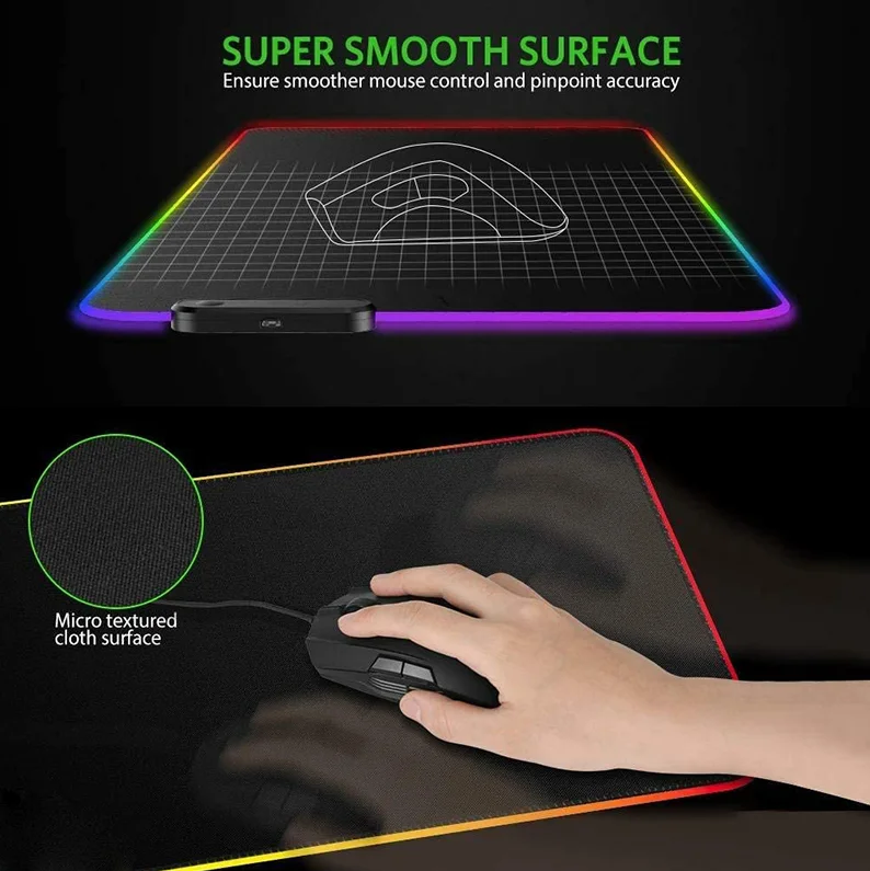 Gaming Mouse Pad - RGB Illuminated, Oversized & Customizable