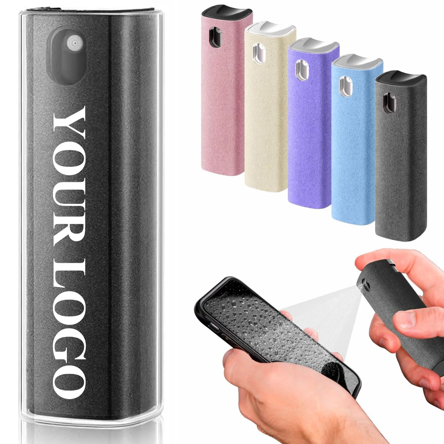 2 In 1 Touch Screen Cleaner Tool Spray Custom Logo Microfiber Cloth ...