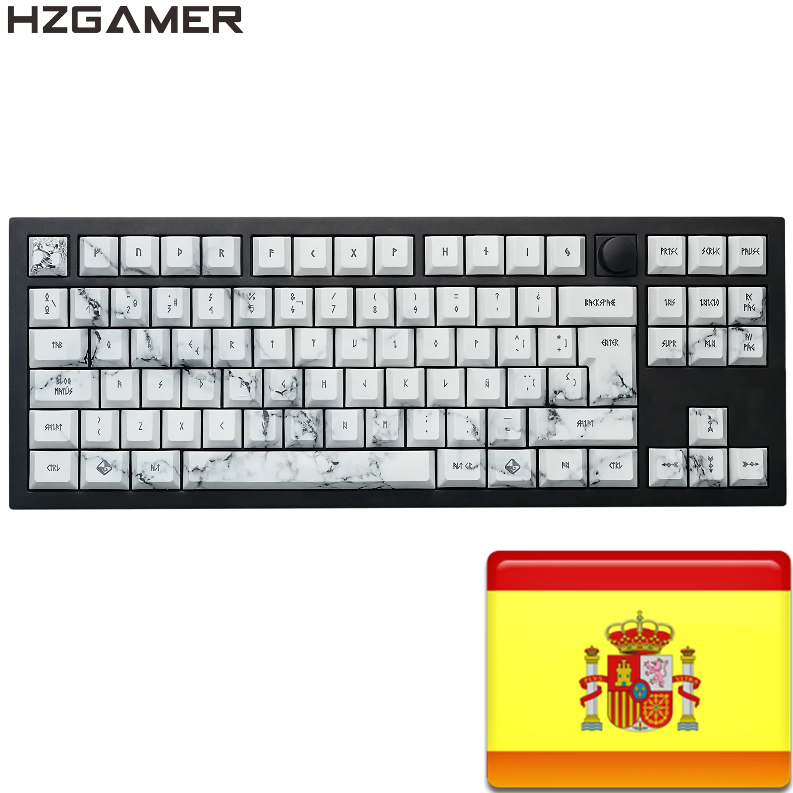 HZGAMER Crack ISO-ES PBT Cherry Profile Keycap Set Custom Spanish ...