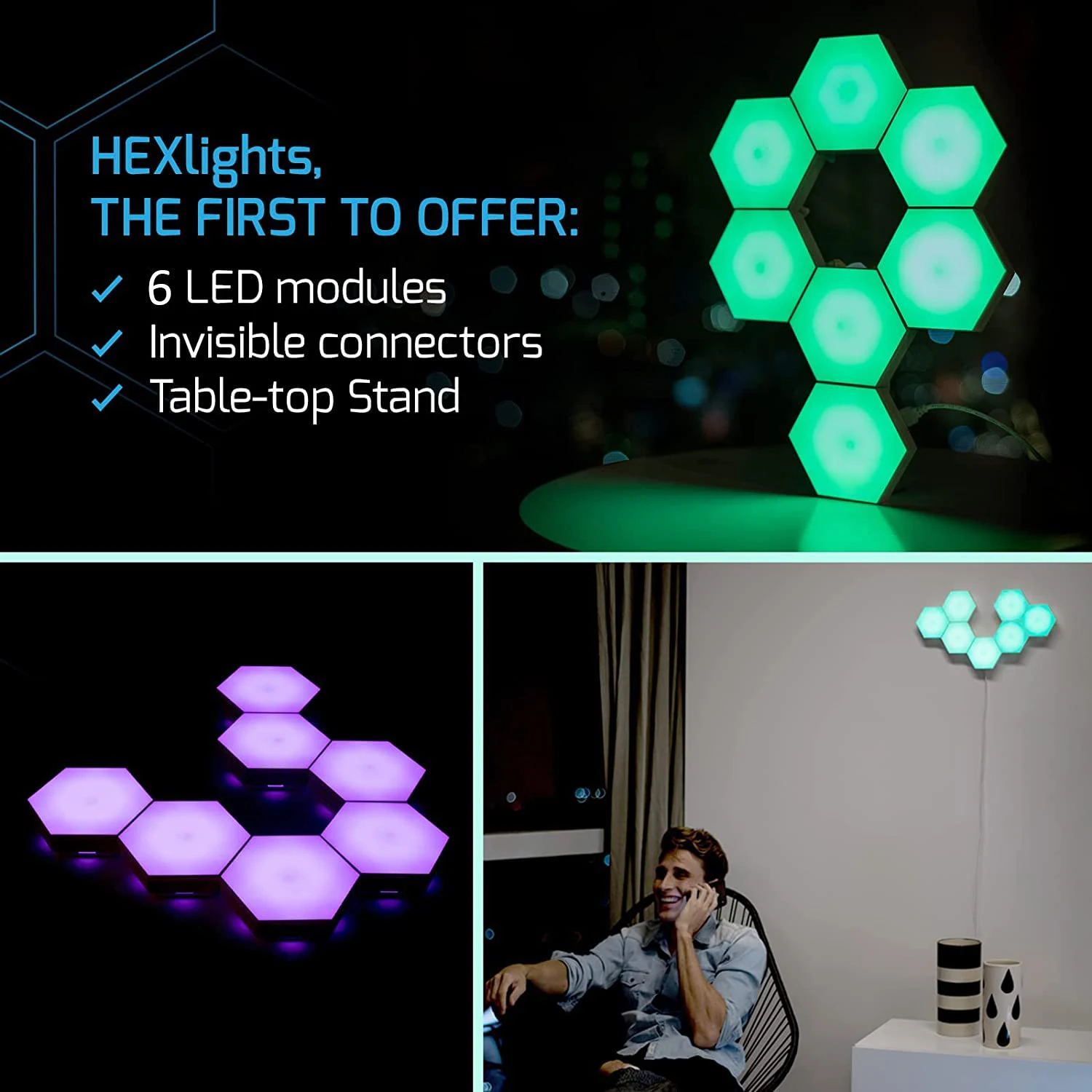 Honeycomb Light App Controlled Hexagonal Led Light Remote Control ...