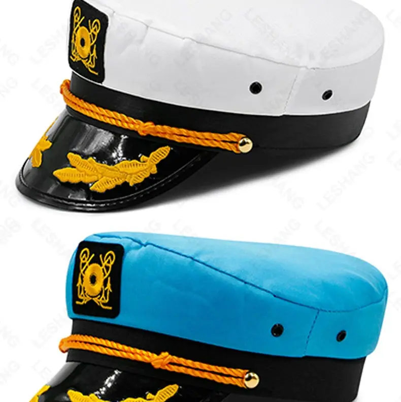 Adult Yacht Boat Ship Sailor Captain Costume Hat Navy Marine Admiral ...