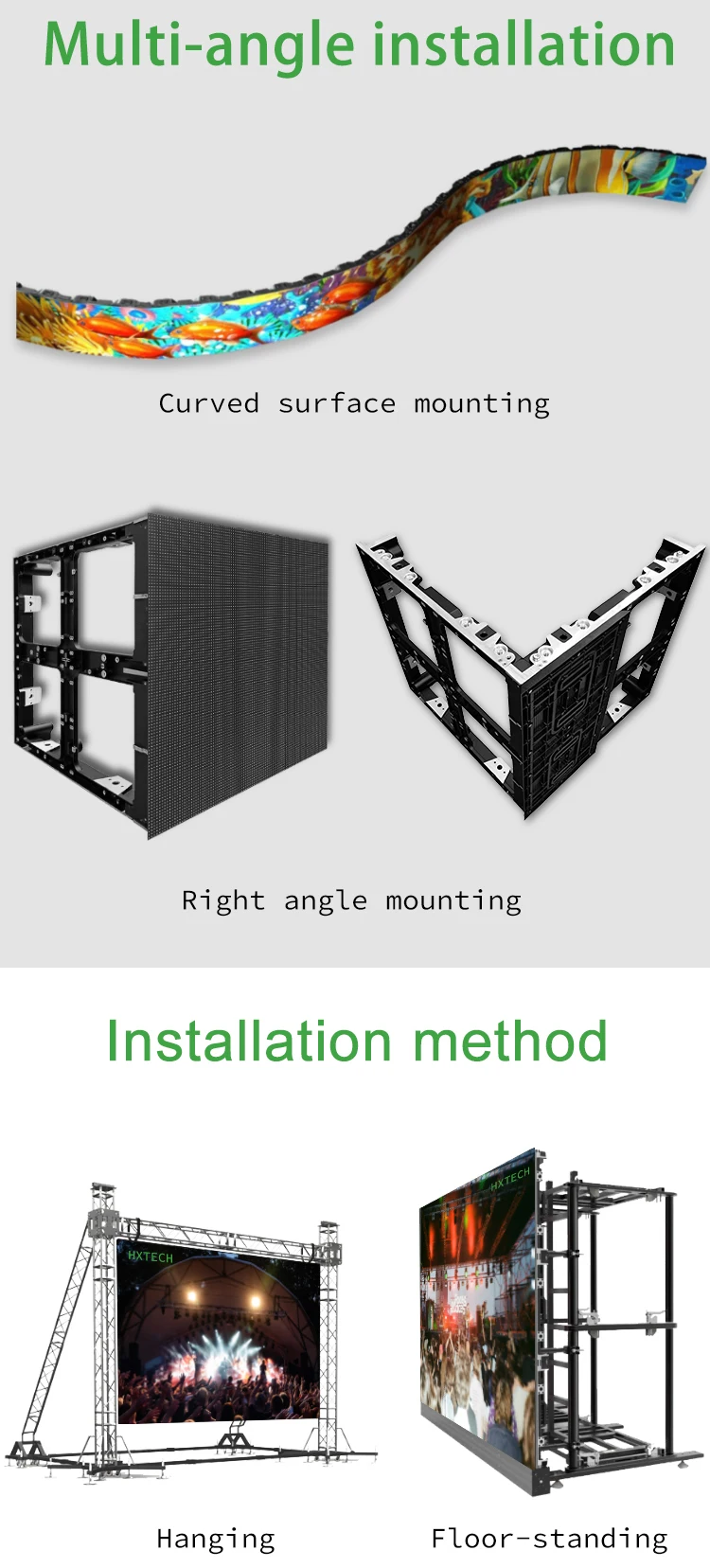 500x1000mm Outdoor Giant Stage Background Led Video Wall P3.91 Seamless ...