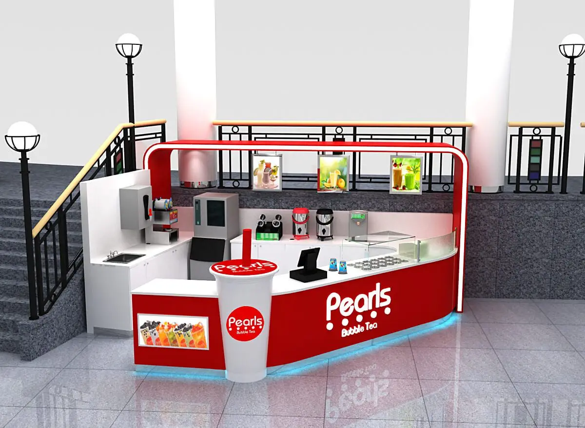Triangular Shape Kiosk Custom Mall Juice & Bubble Tea Kiosk Unique ...