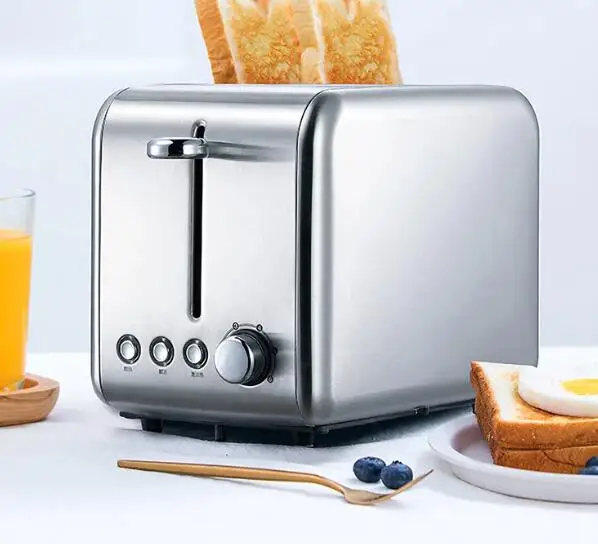Stainless Steel Automatic Breakfast Bread Baking Machine 2 Slice Bread ...
