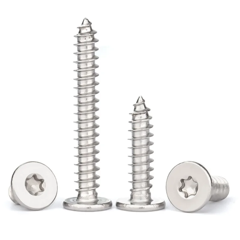 Metric Stainless Steel SS316 A4-70 A4-80 ANSI A2 Hexalobular Torx Round Thin Flat Head Tapping ...