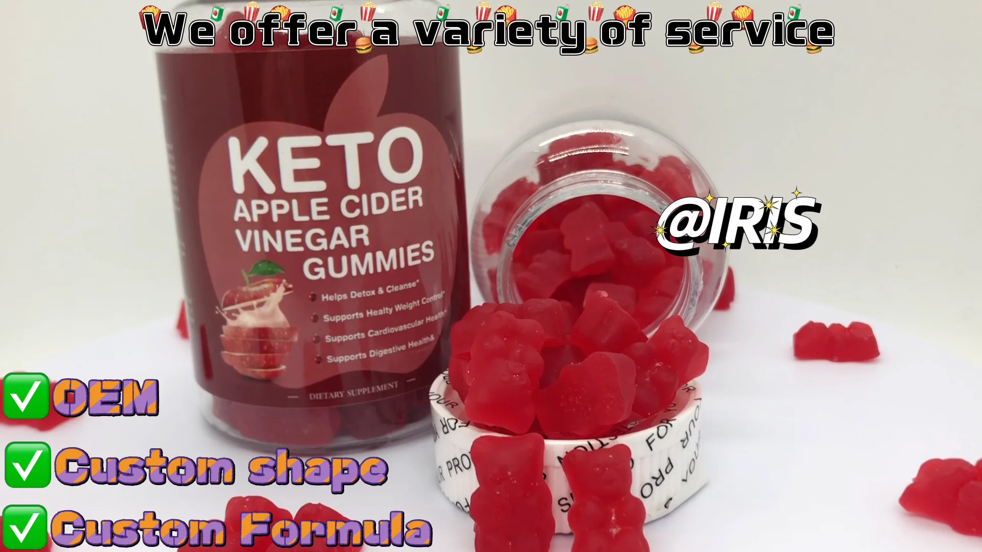 Custom Apple Cider Vinegar Candy Weight Loss Gummies 60 Sweets Acv ...