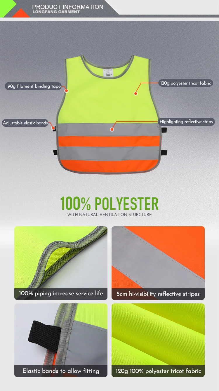 Customized Orange Cheap Reflective Vest Simple Work Vest High ...