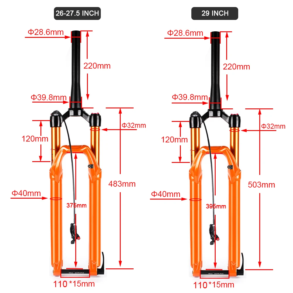 27.5 Inch 29 Inch Disc Brake Air Suspension Forks Hl/rl Hydraulic Mtb Forks Alloy Mountain Bike ...