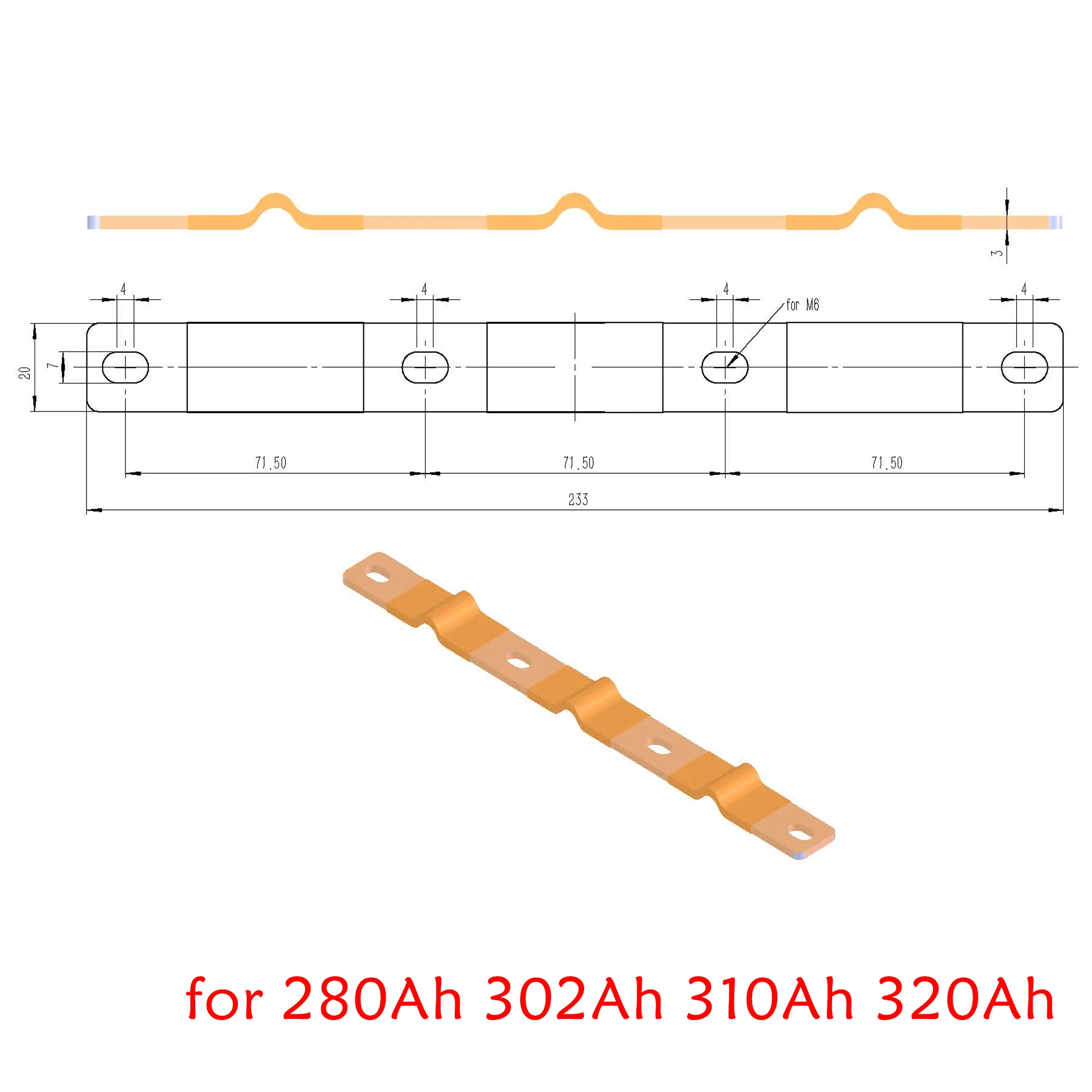 Flexible Busbar Soft Copper Busbar Lifepo4 Battery Long Bus Bar Short ...