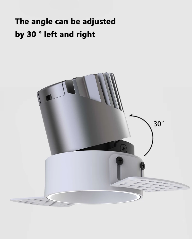 Led Trimless Spotlight Cob Recessed Ceiling Adjustable Dimmable Round ...