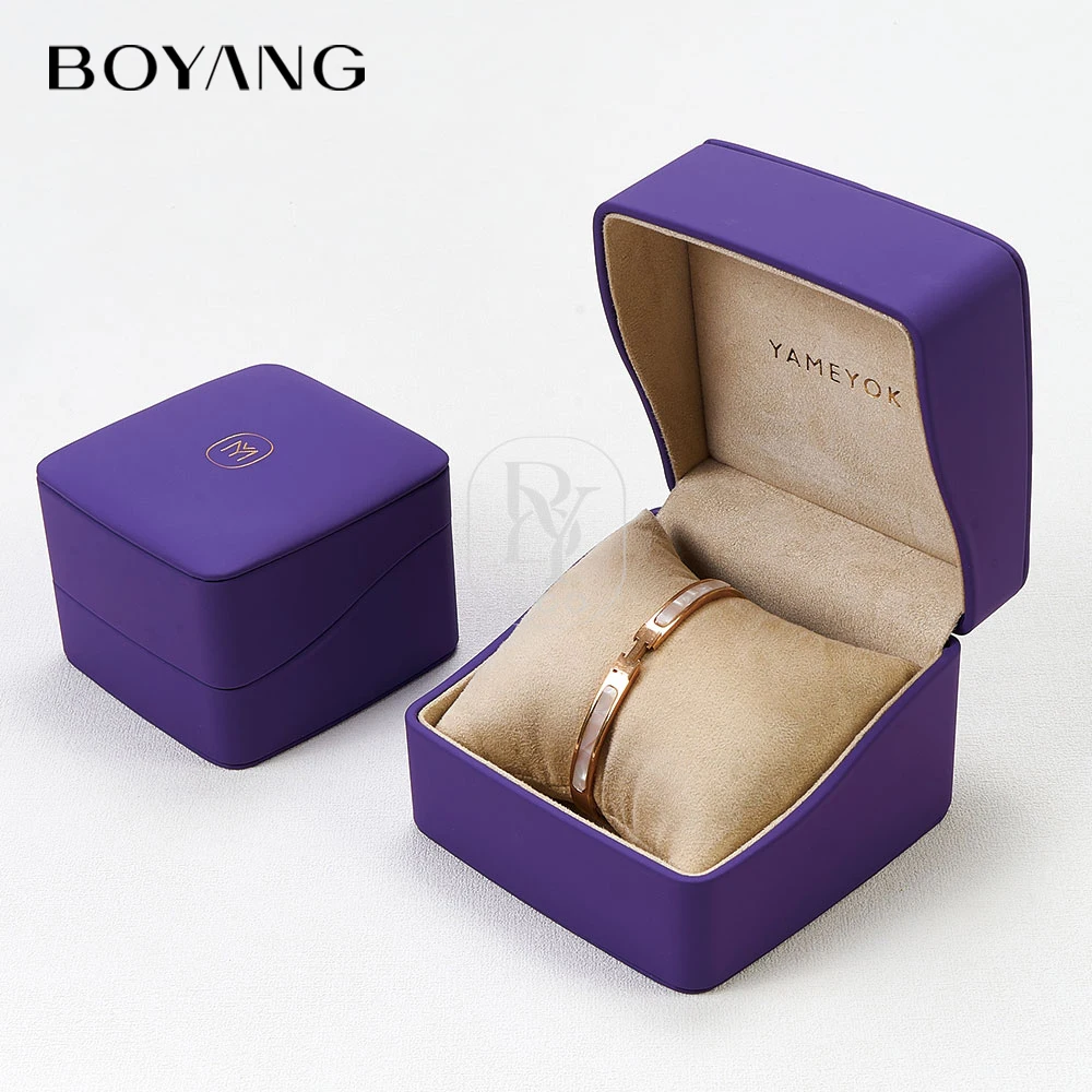 Custom Luxury Purple Leather Jewelry Box - Unique Design